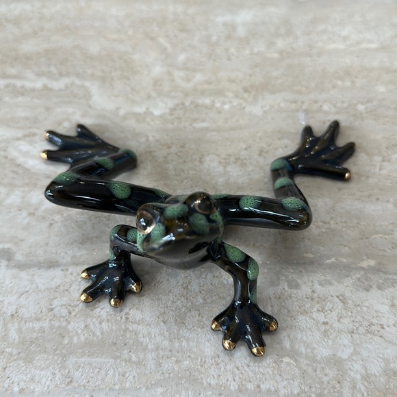 Murano | Accents | Murano Glass Frog With Gold Toes And Green Spots ...